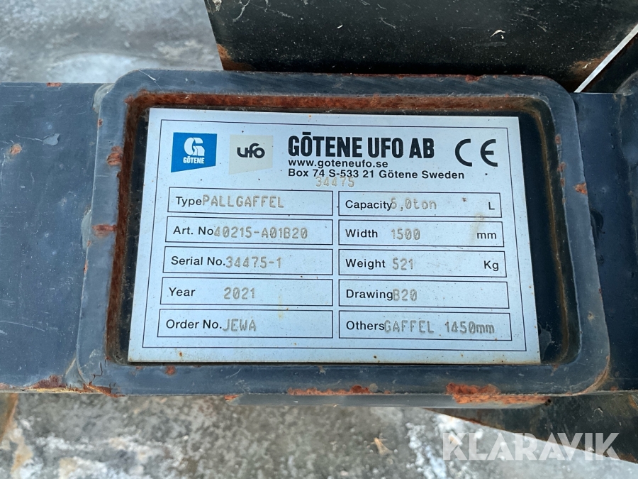 Pallgafflar Götene UFO, Luleå, Klaravik auktioner