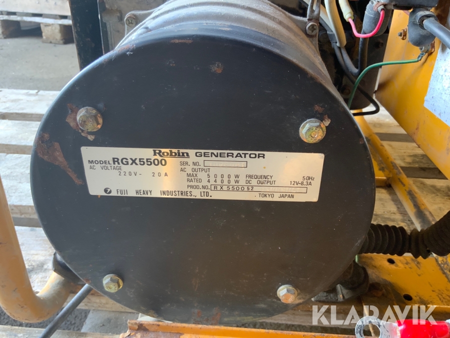 Generator Robin RGX5500, Malmö, Klaravik auktioner