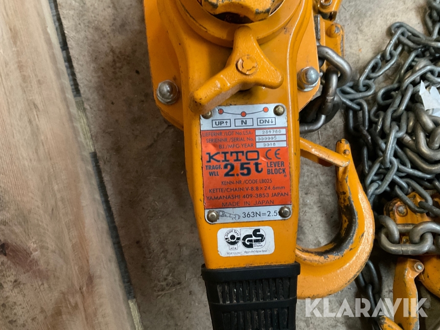 Lyftblock Kito Mighty 2000/1(3st) LB 2500/1, Jönköping, Klar
