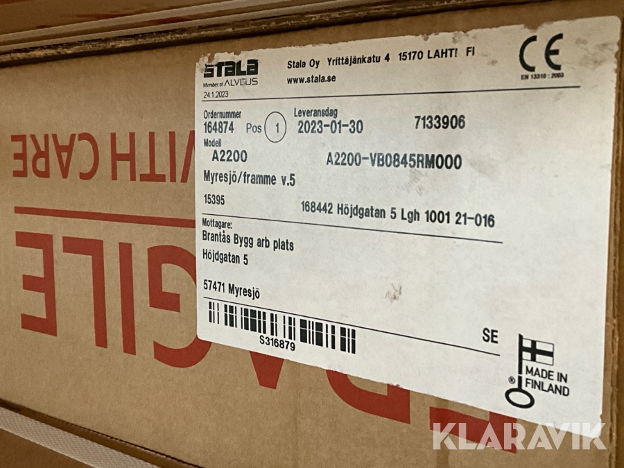 Diskbänkar Stala, Vetlanda, Klaravik auktioner