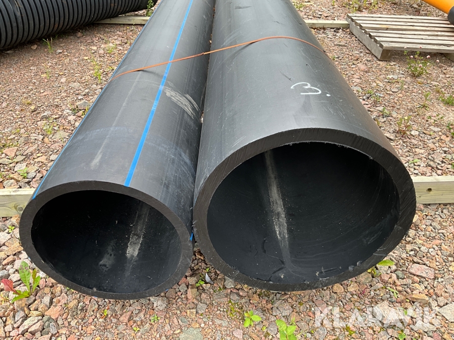 Tryckrör Pipelife PE100 SDR17 - Svart med blå stripe, Helsin