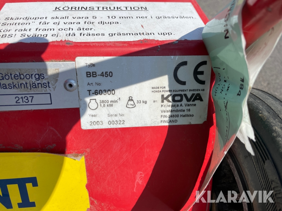 Klaravik Auktioner | Vertikalskärare Kova BB-450