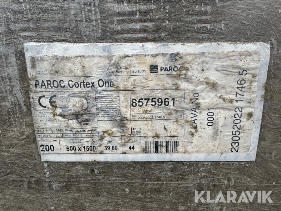 Vindskyddsskiva Paroc Cortex One, Sjöbo, Klaravik auktioner