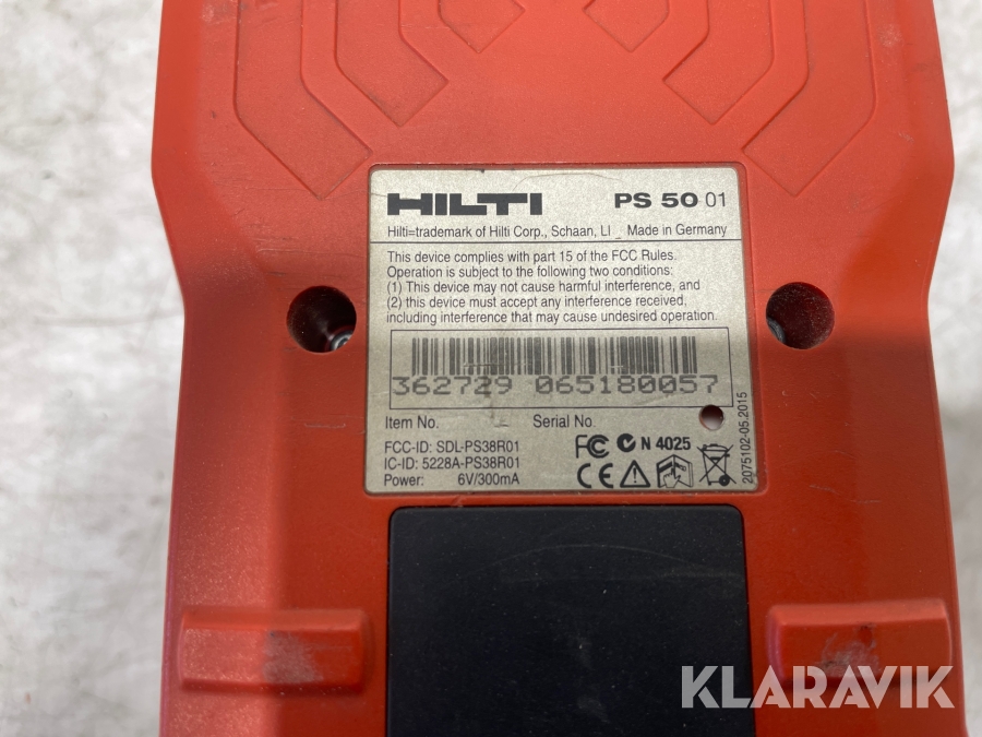 Väggscanner Hilti PS50, Svalöv, Klaravik auktioner