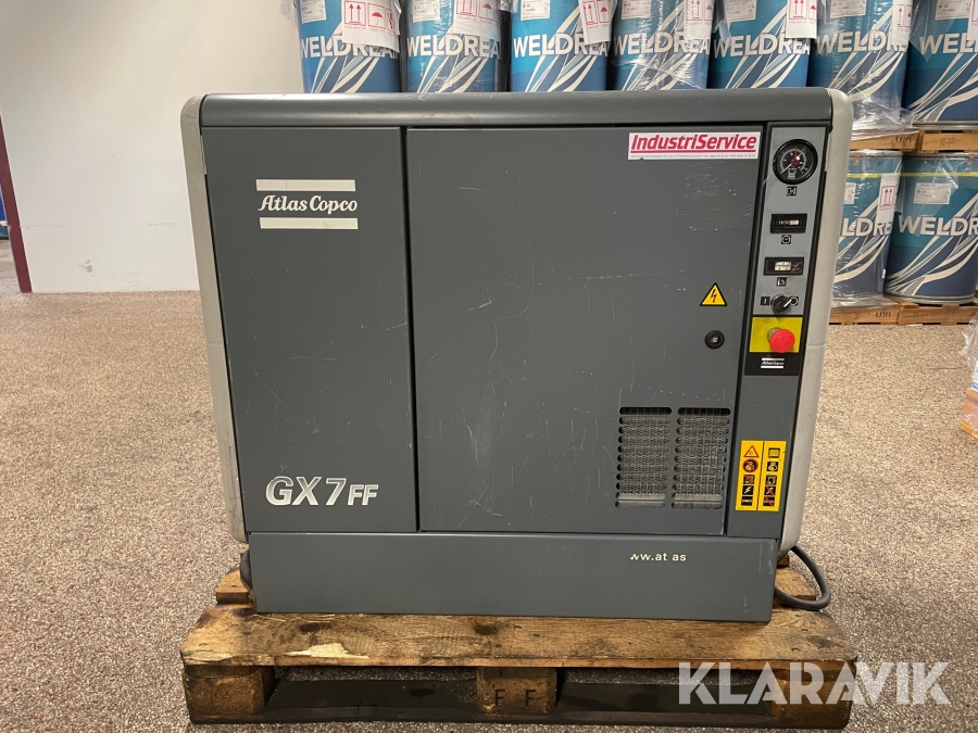 Kompressor Atlas Copco GX7 FF, Örnsköldsvik, Klaravik aukt