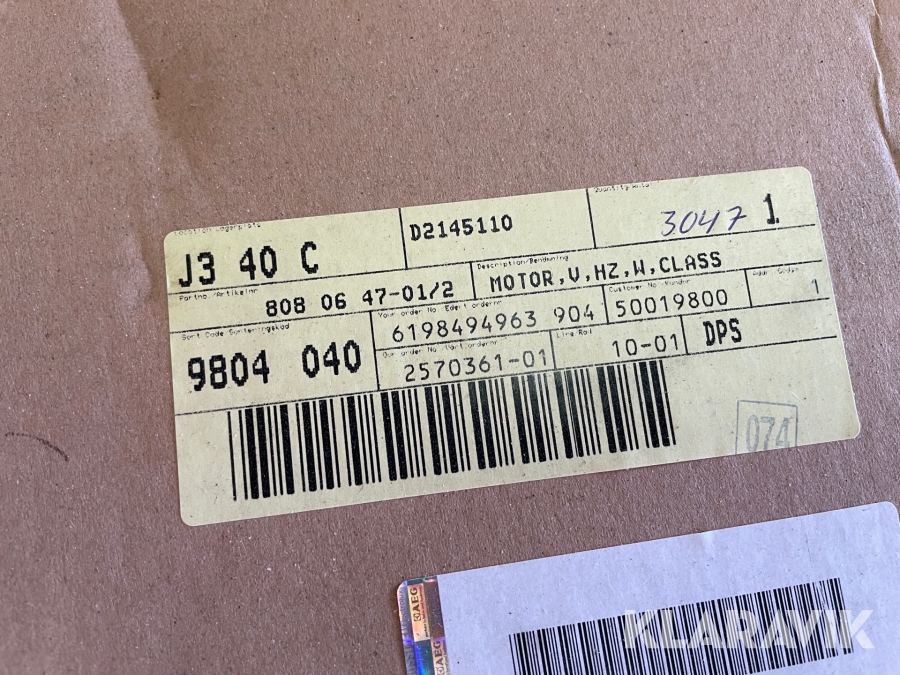 Parti med motorer till tvättmaskin / diskmaskin, Svenljunga