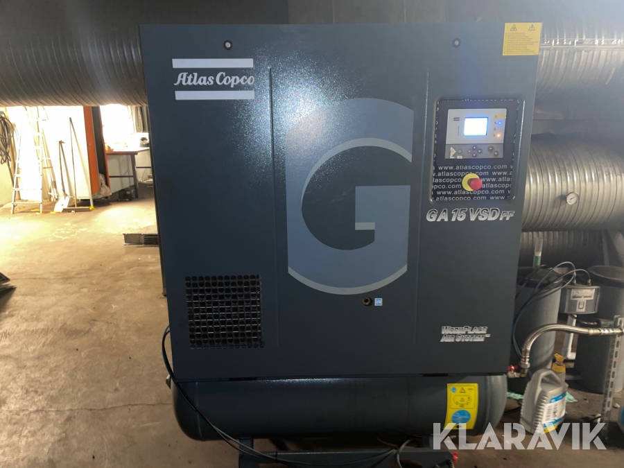 Klaravik Auktioner | Kompressor Atlas Copco GA 15 VSD FF
