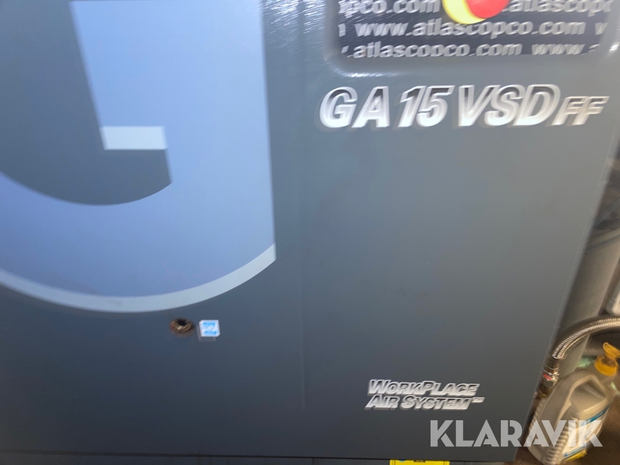 Klaravik Auktioner | Kompressor Atlas Copco GA 15 VSD FF