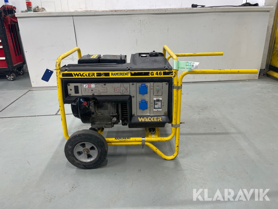 Elverk bensindrivet Wacker G4.6A, Svalöv, Klaravik auktioner