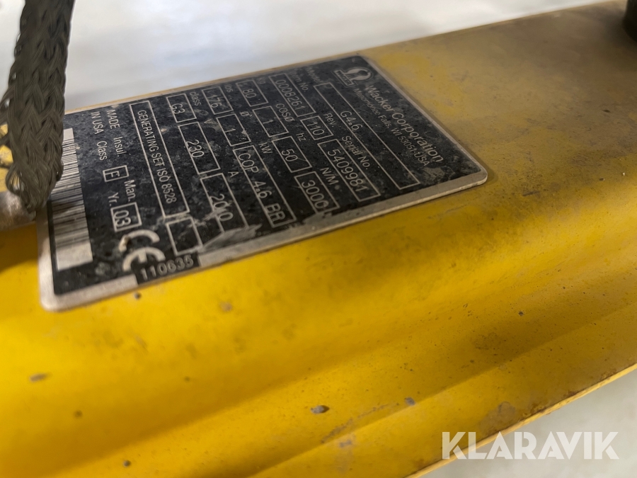 Elverk bensindrivet Wacker G4.6A, Svalöv, Klaravik auktioner
