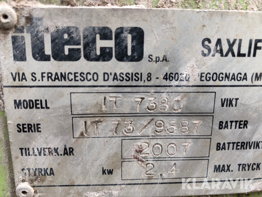 Saxlift Iteco IT7380
