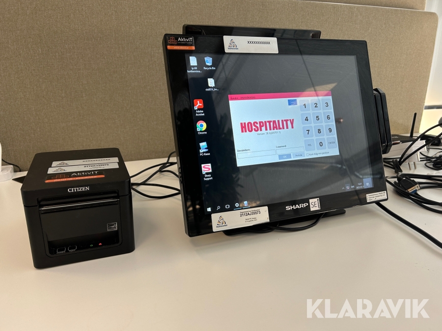 Kassasystem Sharp RZ-E3L5E-BK med kvittoskrivare & kablage (1007468 ...