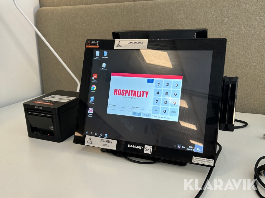 Kassasystem Sharp RZ-E3L5E-BK, Karlstad, Klaravik auktioner