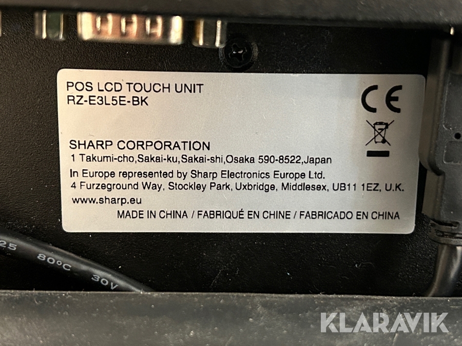 Kassasystem Sharp RZ-E3L5E-BK, Karlstad, Klaravik auktioner