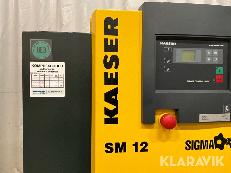 Skruvkompressor Keaser SM12, Umeå, Klaravik auktioner