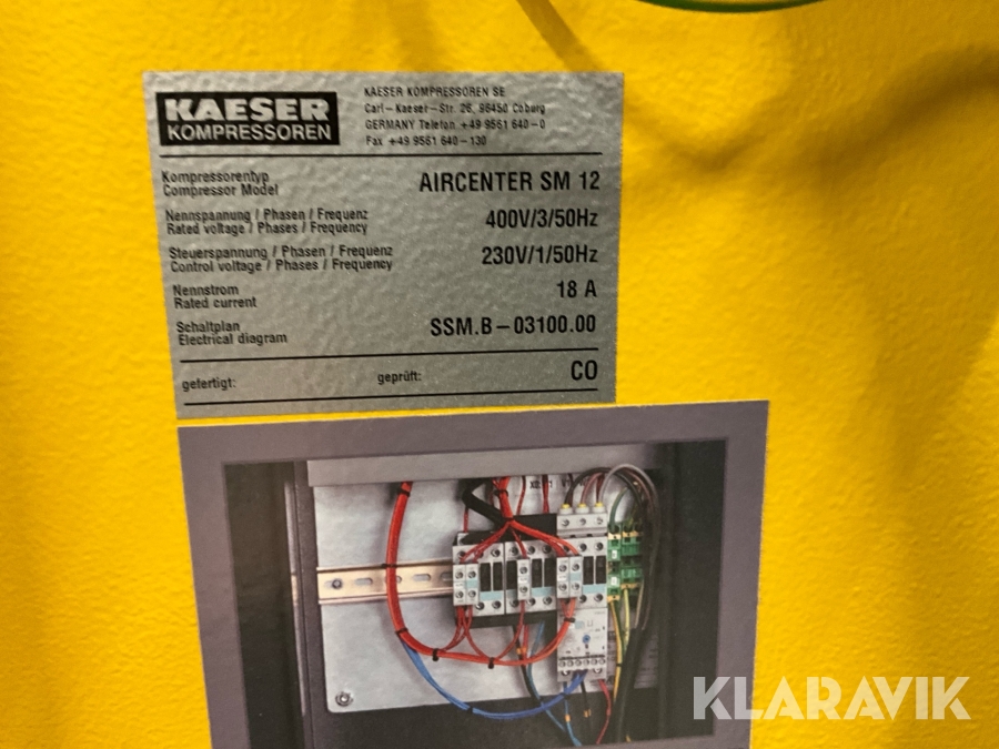Skruvkompressor Keaser SM12, Umeå, Klaravik auktioner