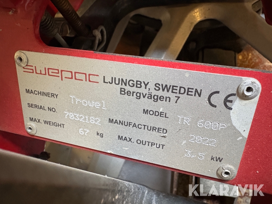 Glättare Swepac TR 600 P, Gislaved, Klaravik auktioner