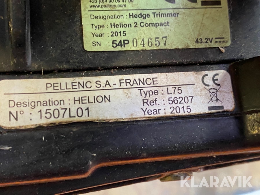 Klaravik Auktioner | Häcksax Pellenc Helion universal // Ulib 700