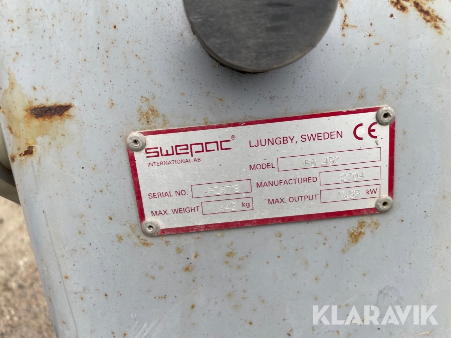 Markvibrator Svepac FB450, Kramfors, Klaravik auktioner