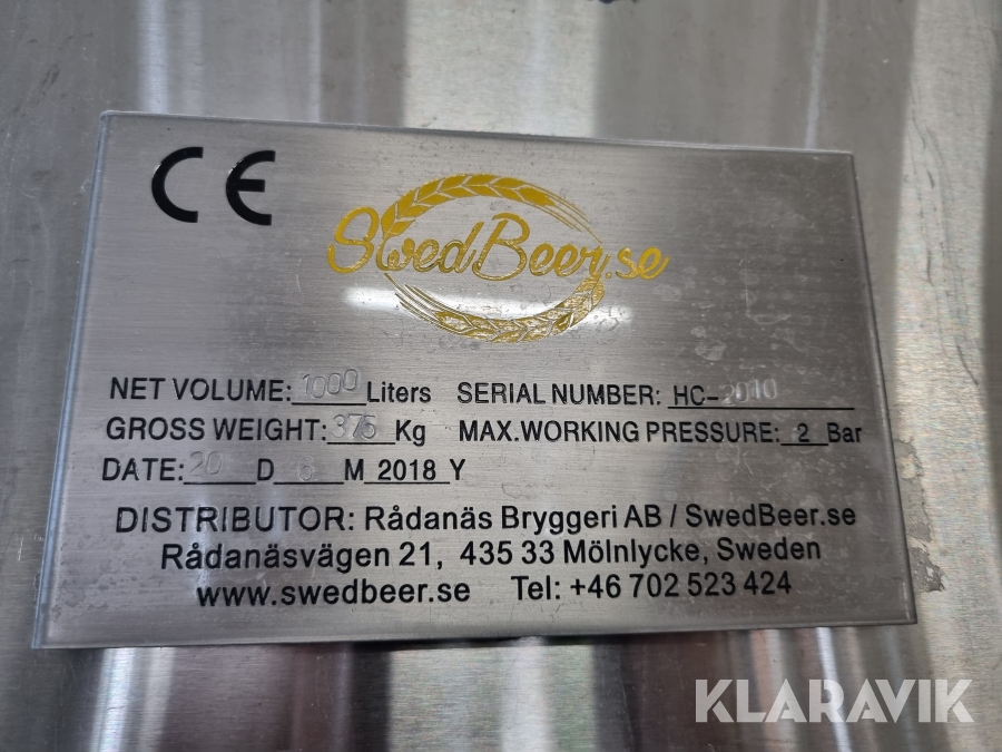 Jästankar Swedbeer, Strängnäs, Klaravik auktioner