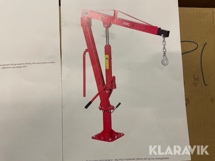 Lyftkran Pela, Stenungsund, Klaravik auktioner