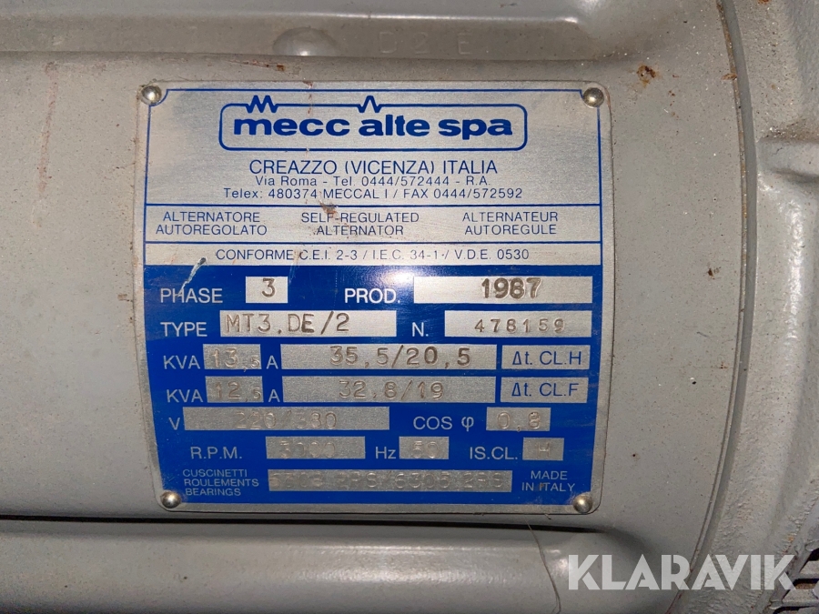 Elverk Mecc alte spa MT3.DE/2