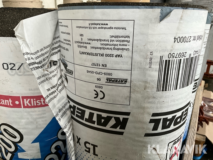 Takpapp Katepal, Vetlanda, Klaravik auktioner