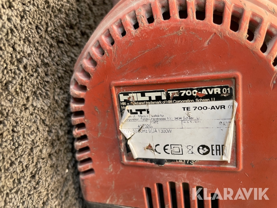 Mejselhammare Hilti TE 700 AVR, Svalöv, Klaravik auktioner