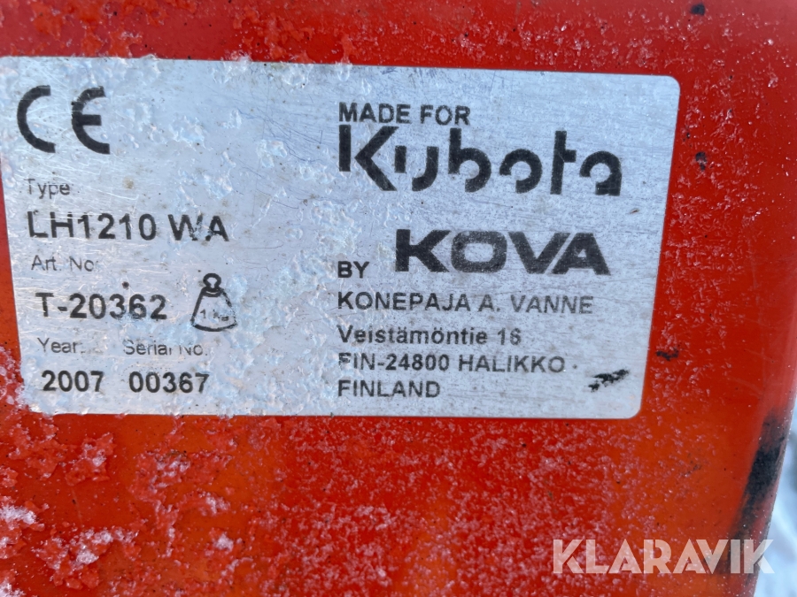 Sopvals Kubota LH 1210 WA, Örebro, Klaravik auktioner