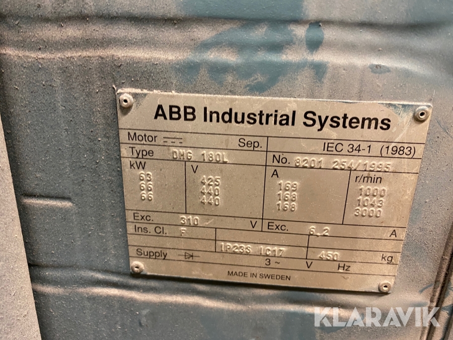 Klaravik Auktioner | Elmotorer ABB DMP 160-4S 11st 32,5kw