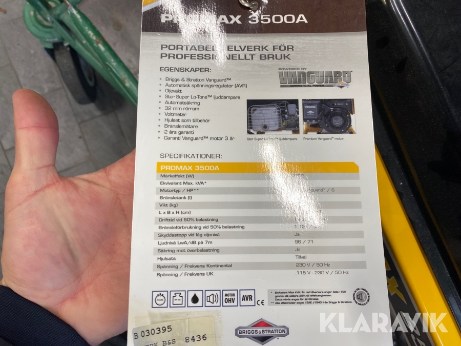 Klaravik Auktioner | Elverk Pro Max 3500