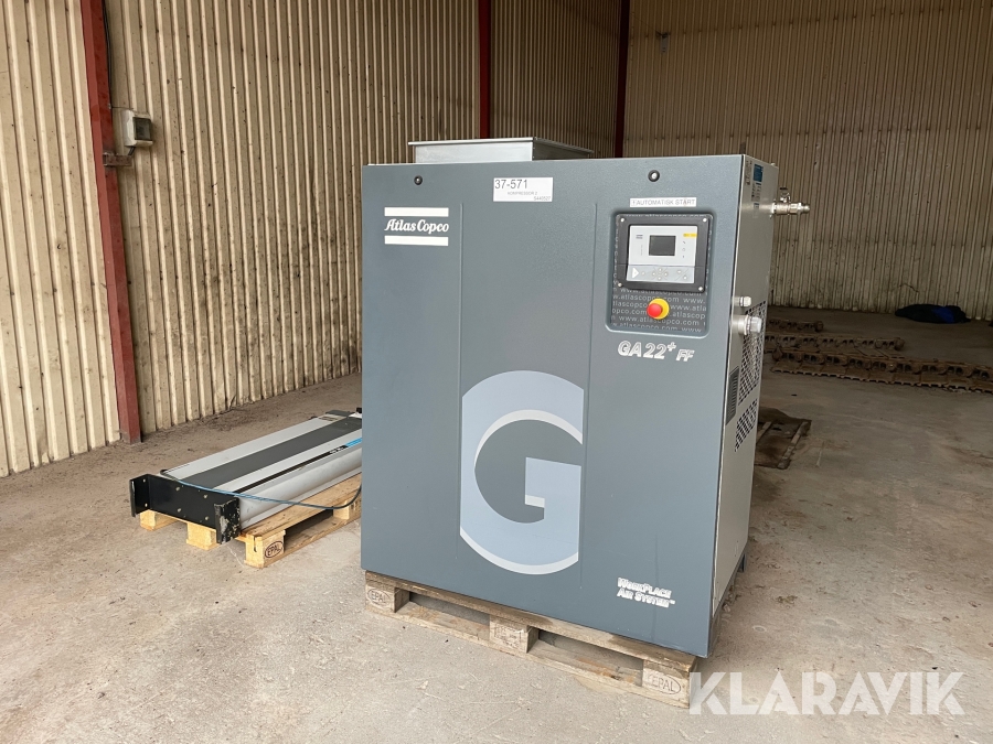 Skruvkompressor Atlas Copco GA22+FF, Kristinehamn, Klaravik