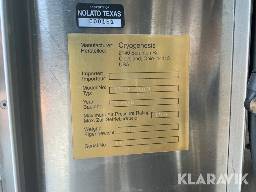Isbläster Cryo Genesis 150-100, Vetlanda, Klaravik auktione