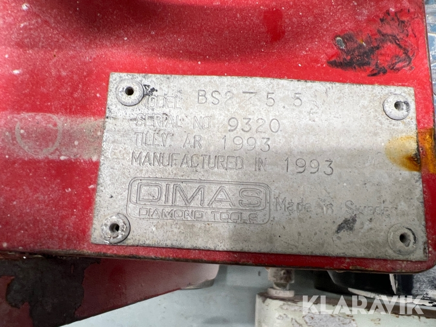 Golvsåg asfalt & betong Dimas BS25.5, Svalöv, Klaravik aukti