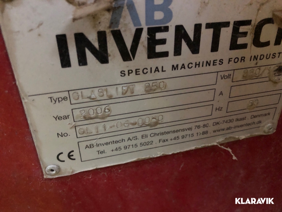 Glaslyft AB Inventech Vacuum Unit 250