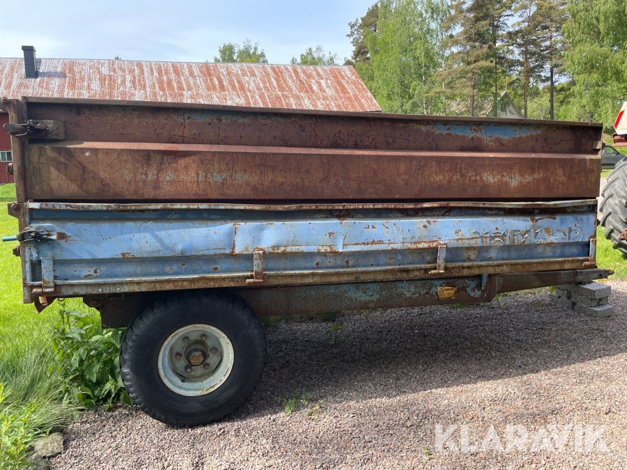 Traktor kärra Trima vagnen 1 axlad, Åmål, Klaravik auktioner