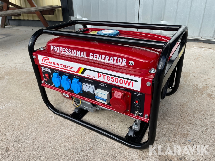 Generator Powertech PT 8500 WI, Svenljunga, Klaravik auktion