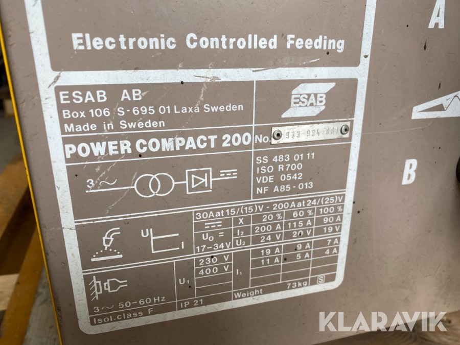Svets Esab Power compact 200 ecf