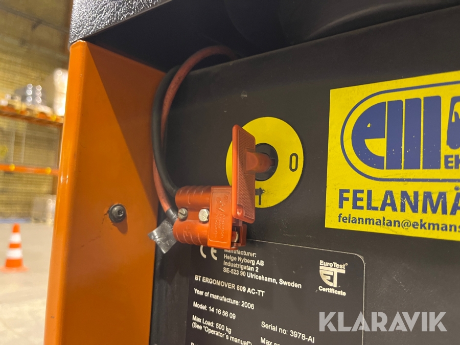 Dragtruck BT Ergomover 609 AC-TT 14 16 56 09, Arboga, Klarav