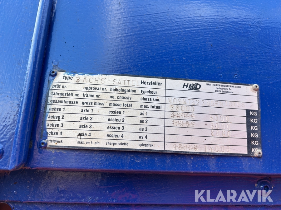 Krantrailer / baklastare HRD S01, Ale, Klaravik auktioner