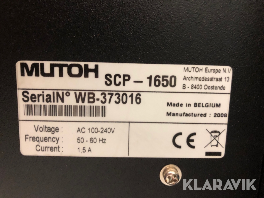 Klaravik Auktioner | Skärplotter Mutoh SCP-1650