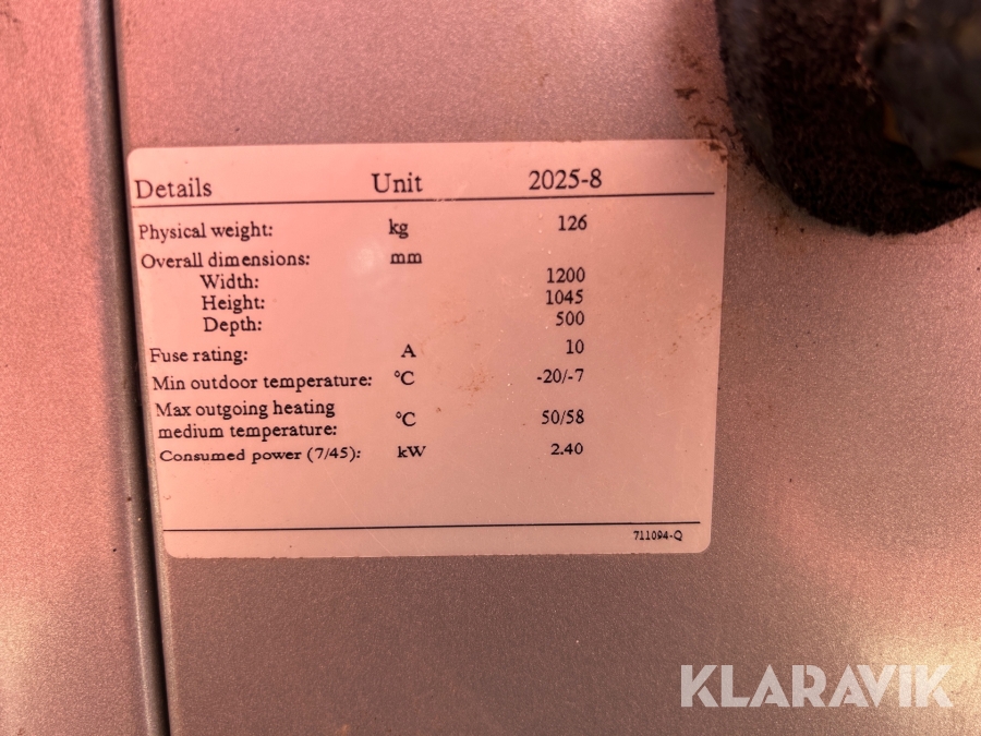 Värmepump Nibe F2025, Helsingborg, Klaravik auktioner