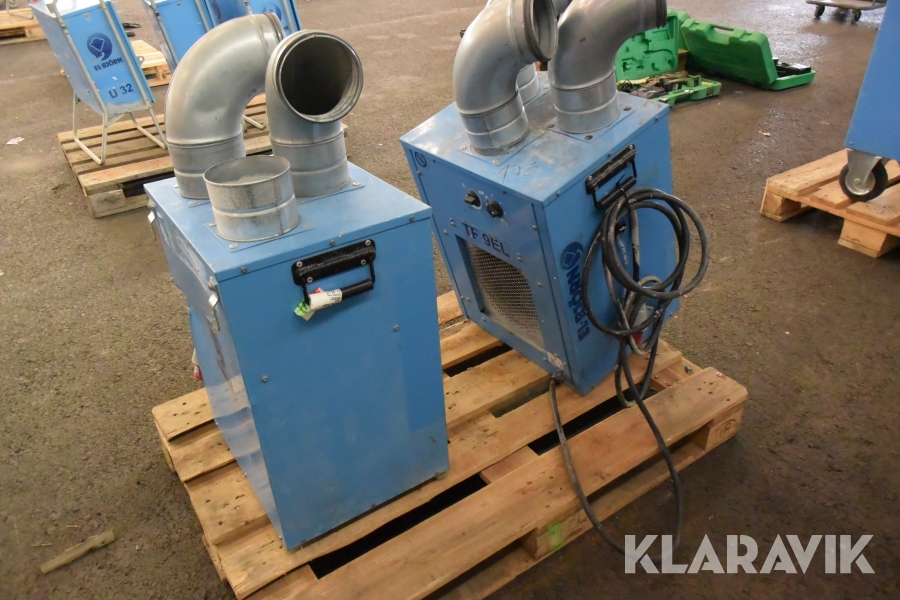 Klaravik Auktioner | Byggvärmare 2 styck Elbjörn TF 9EL 9 kw