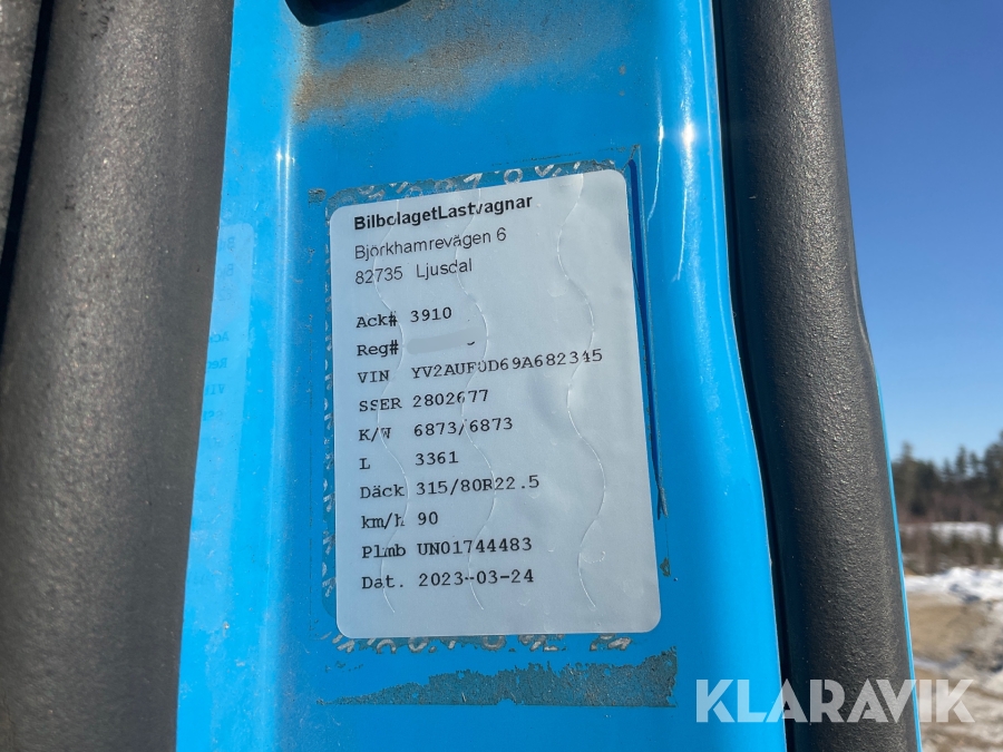 Lastväxlare Volvo FH16, Ljusdal, Klaravik auktioner