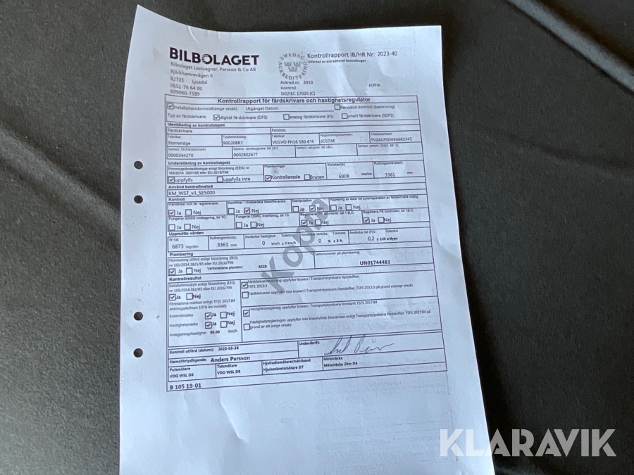 Lastväxlare Volvo FH16, Ljusdal, Klaravik auktioner