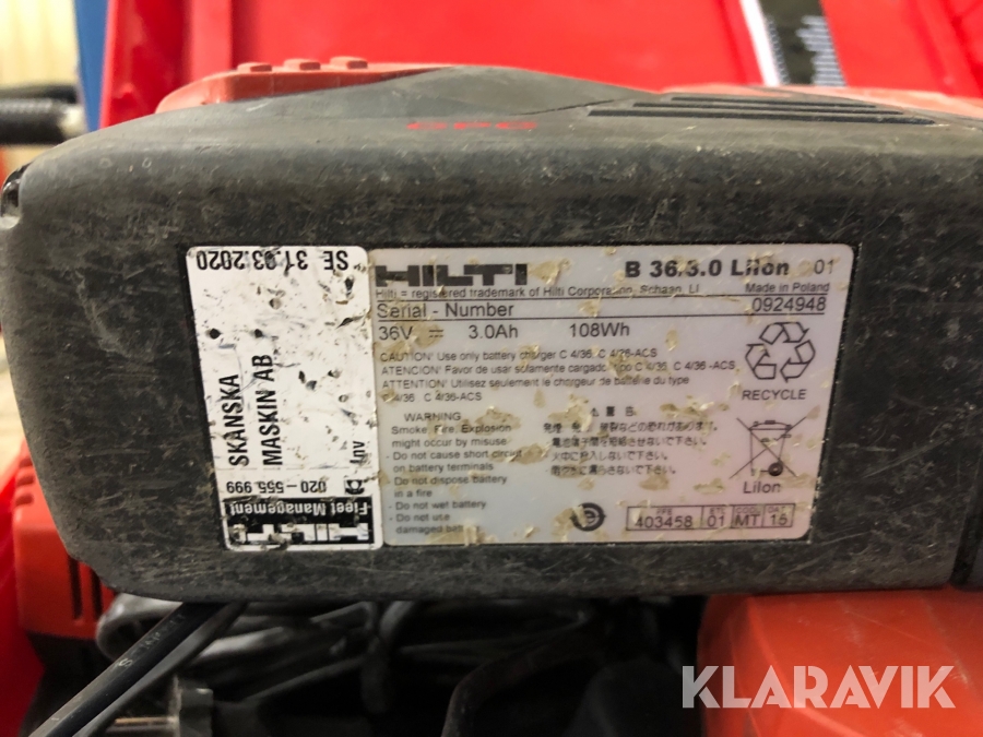 Klaravik Auktioner | Borrhammare Hilti TE 6-A36