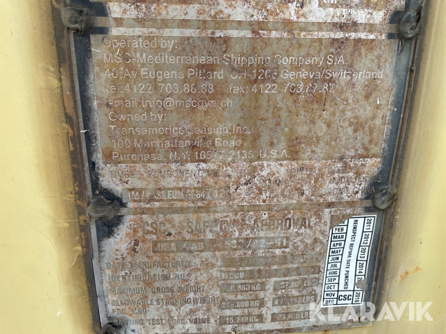 Klaravik Auktioner | Container 40 fot High Cube