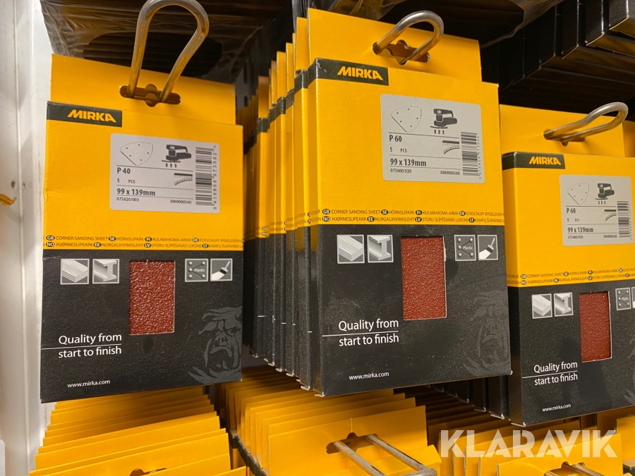 Stort antal diverse slippapper Mirka