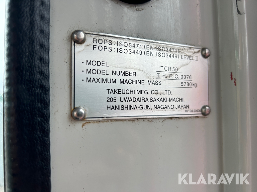 Dumper Takeuchi TCR50, Mark, Klaravik auktioner