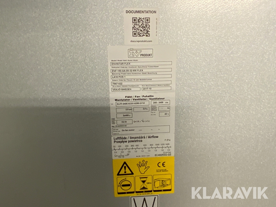 Fläktaggregat Envistar Flex 0,92 / 1,22m3/s